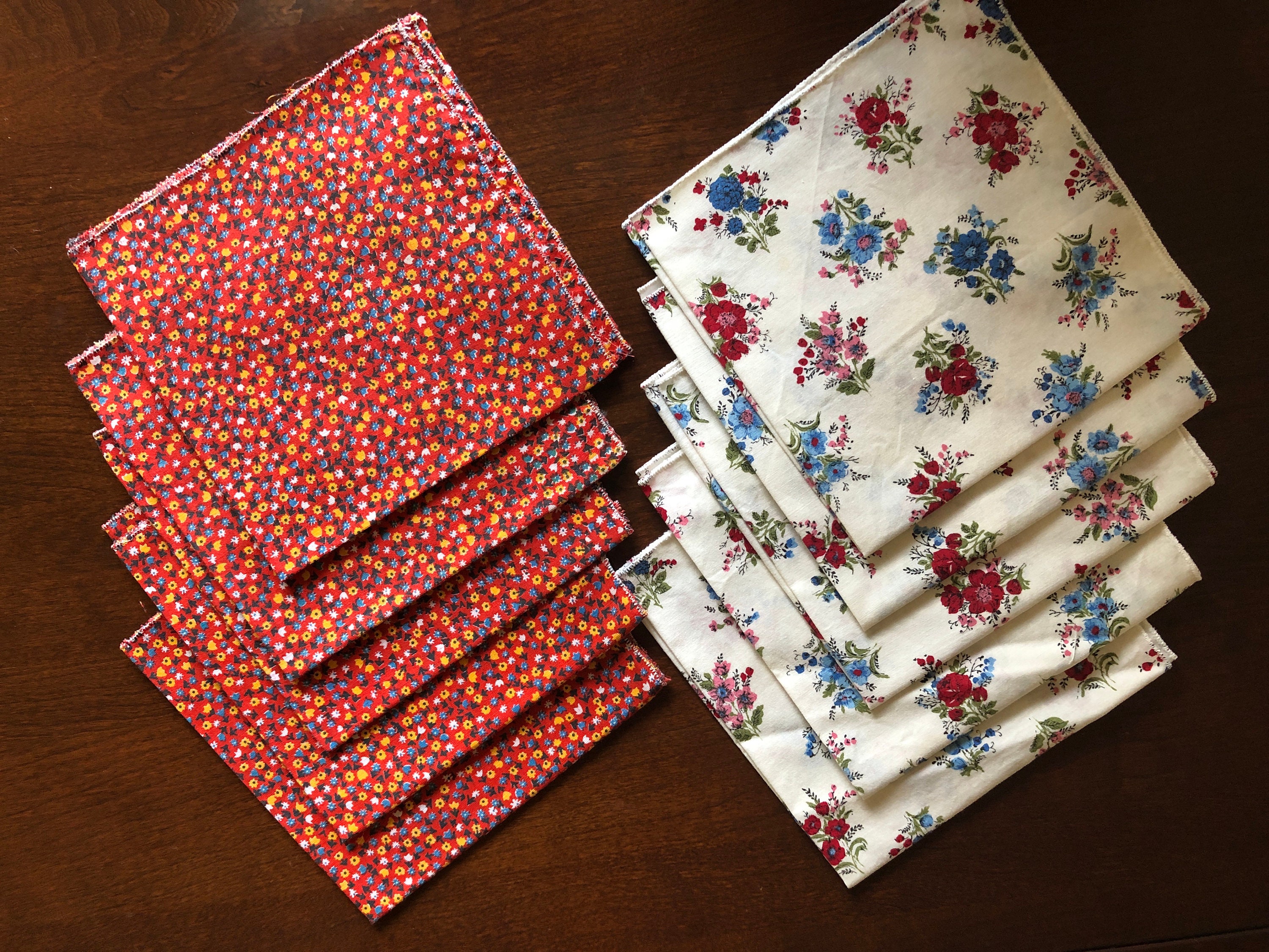 Vintage Mixed Sets of 8 Cloth Cocktail Napkins Cotton | Etsy