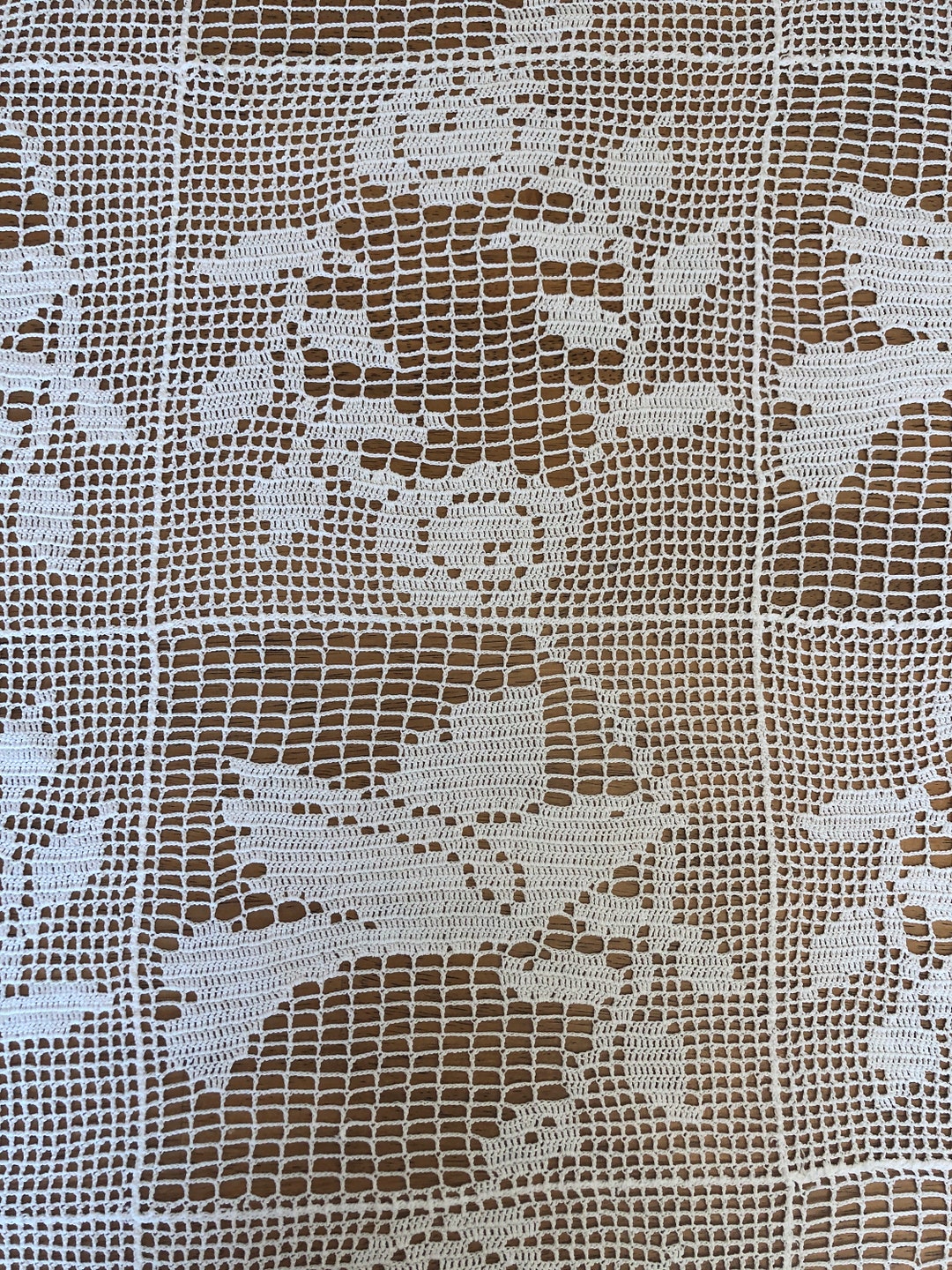 Vintage 60x92 Hand Crocheted Rectangular Tablecloth - 60X92 - Birds and ...