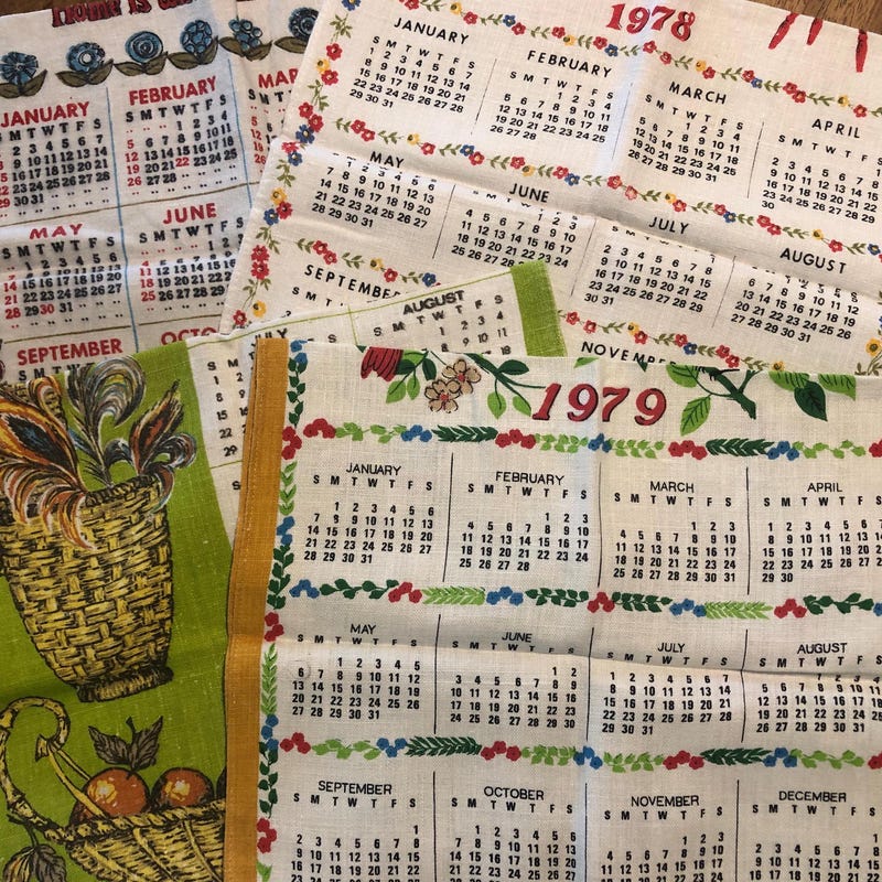 Vintage 1977 Calendar - Etsy