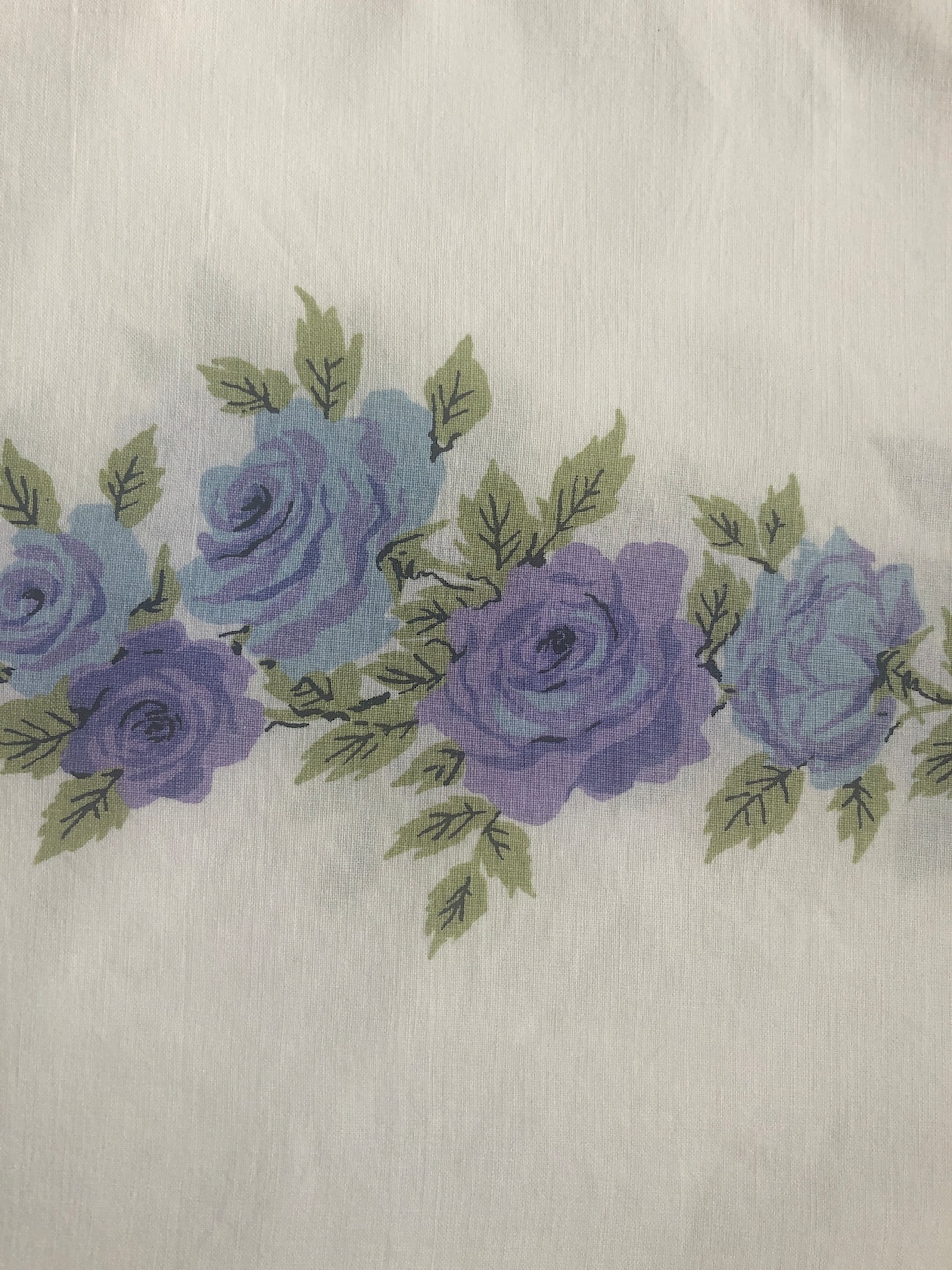 Vintage 1980s Utica Queen Floral Top Sheet - Blue Roses - so Pretty! - Etsy