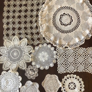 Doilies Doilies and More Doilies Multiple Lots of Doilies White Beige ...