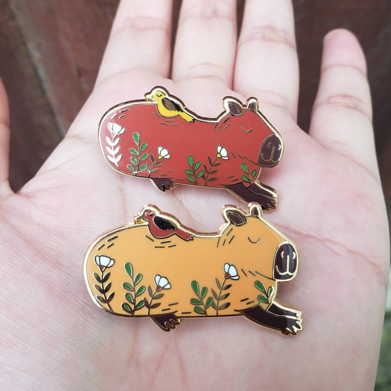 Sleepy Capybara Enamel Pin - Etsy