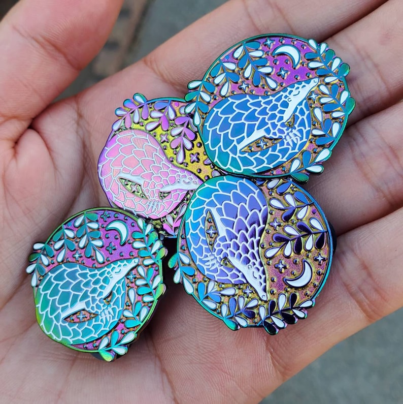 Rainbow Pangolin Enamel Pin | Etsy