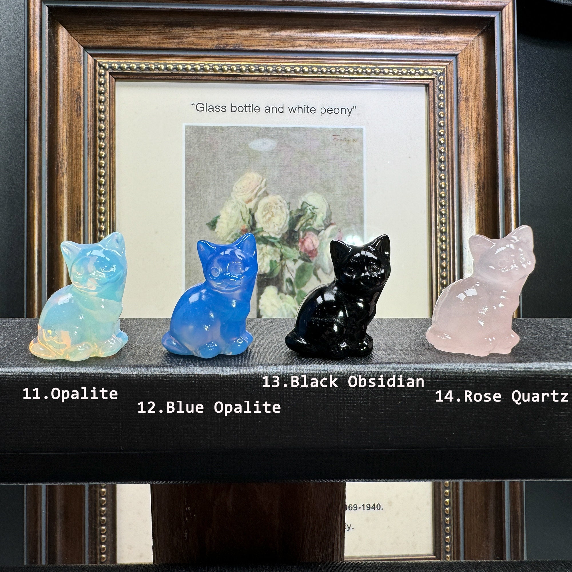 3cm Mini Crystal Cat, Carved Gemstone Cat, Home Decor, Crystal Animal ...