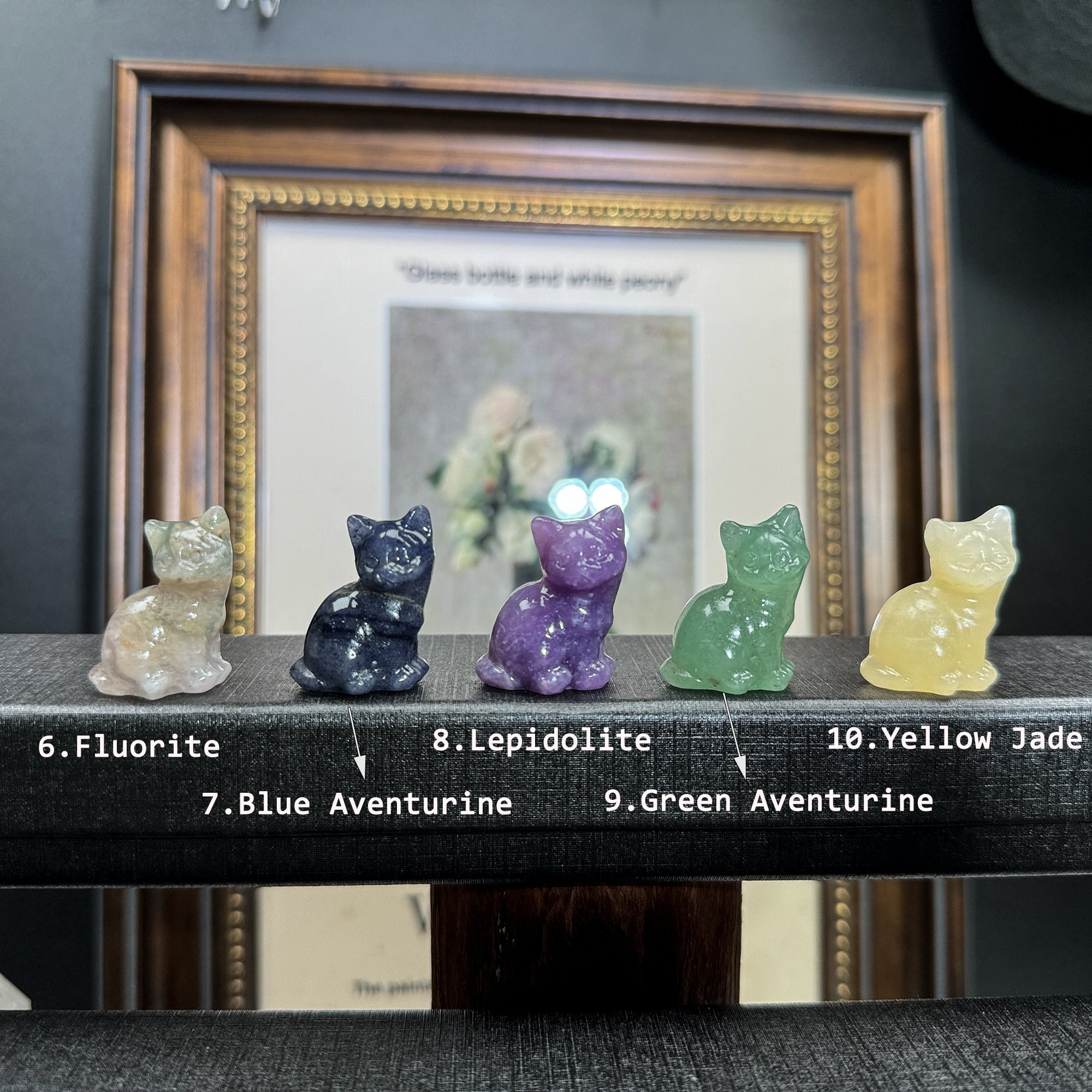 3cm Mini Crystal Cat, Carved Gemstone Cat, Home Decor, Crystal Animal ...