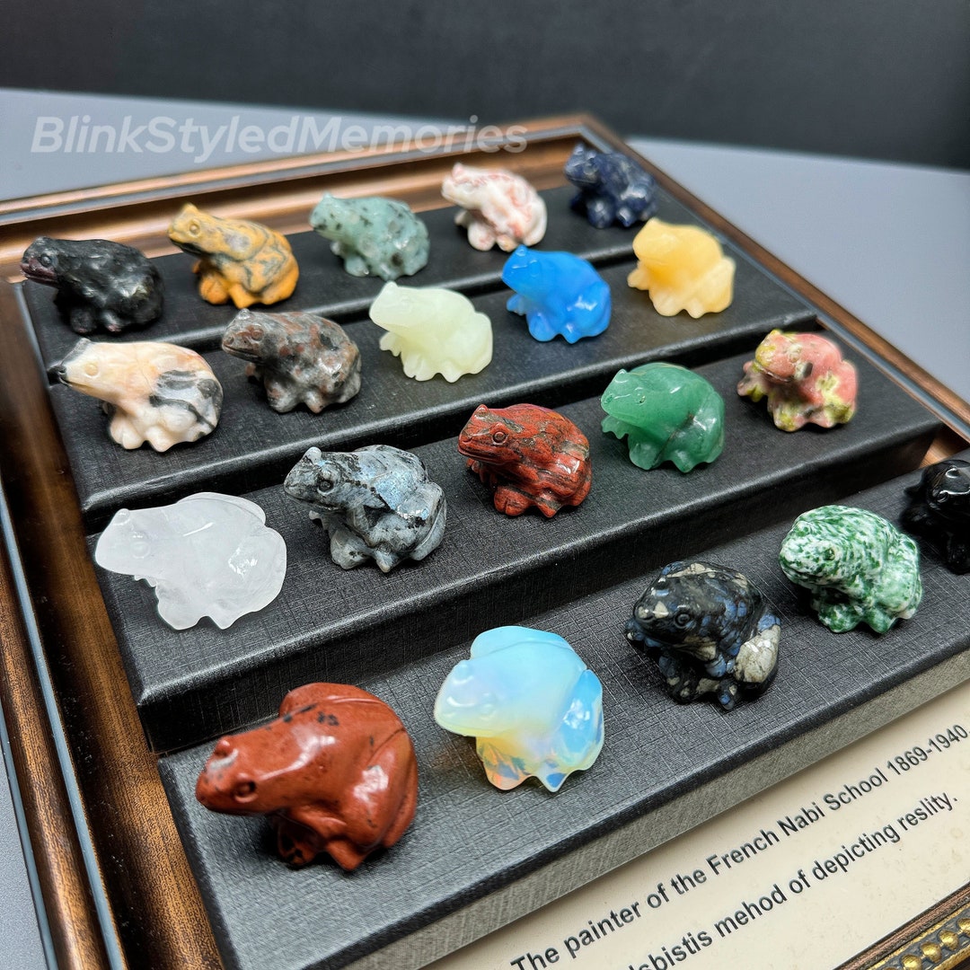 4cm Mini Crystal Frog Statue, Carved Gemstone Frog, Home Decor, Crystal ...
