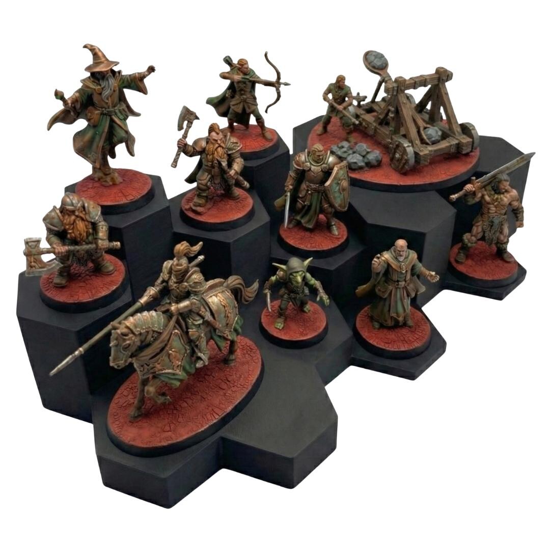 Warsplay Hero Miniature Display Stand, Tiered Wargaming Desk Organizer ...