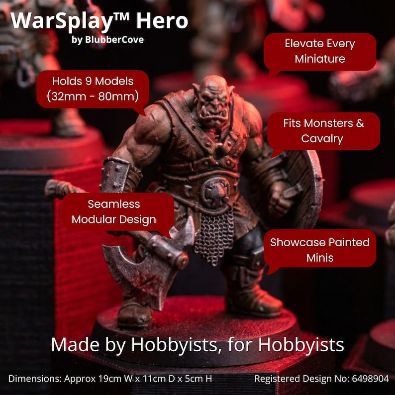 Warsplay Hero Miniature Display Stand, Tiered Wargaming Desk Organizer ...