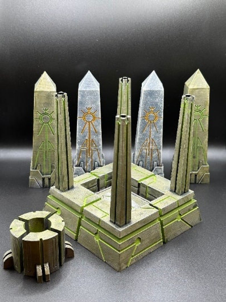 Necron Terrain Alien Obelisk Terrain Set – Modular Sci-fi Scatter for ...