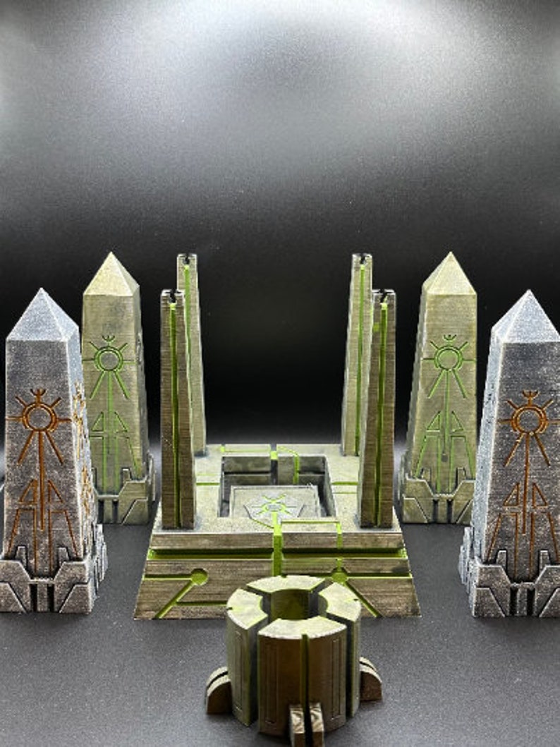 Necron Terrain Alien Obelisk Terrain Set – Modular Sci-fi Scatter for ...