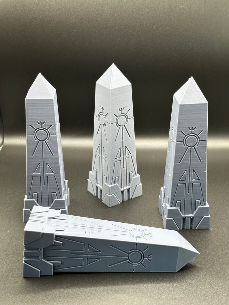 Necron Terrain Alien Obelisk Terrain Set – Modular Sci-fi Scatter for ...
