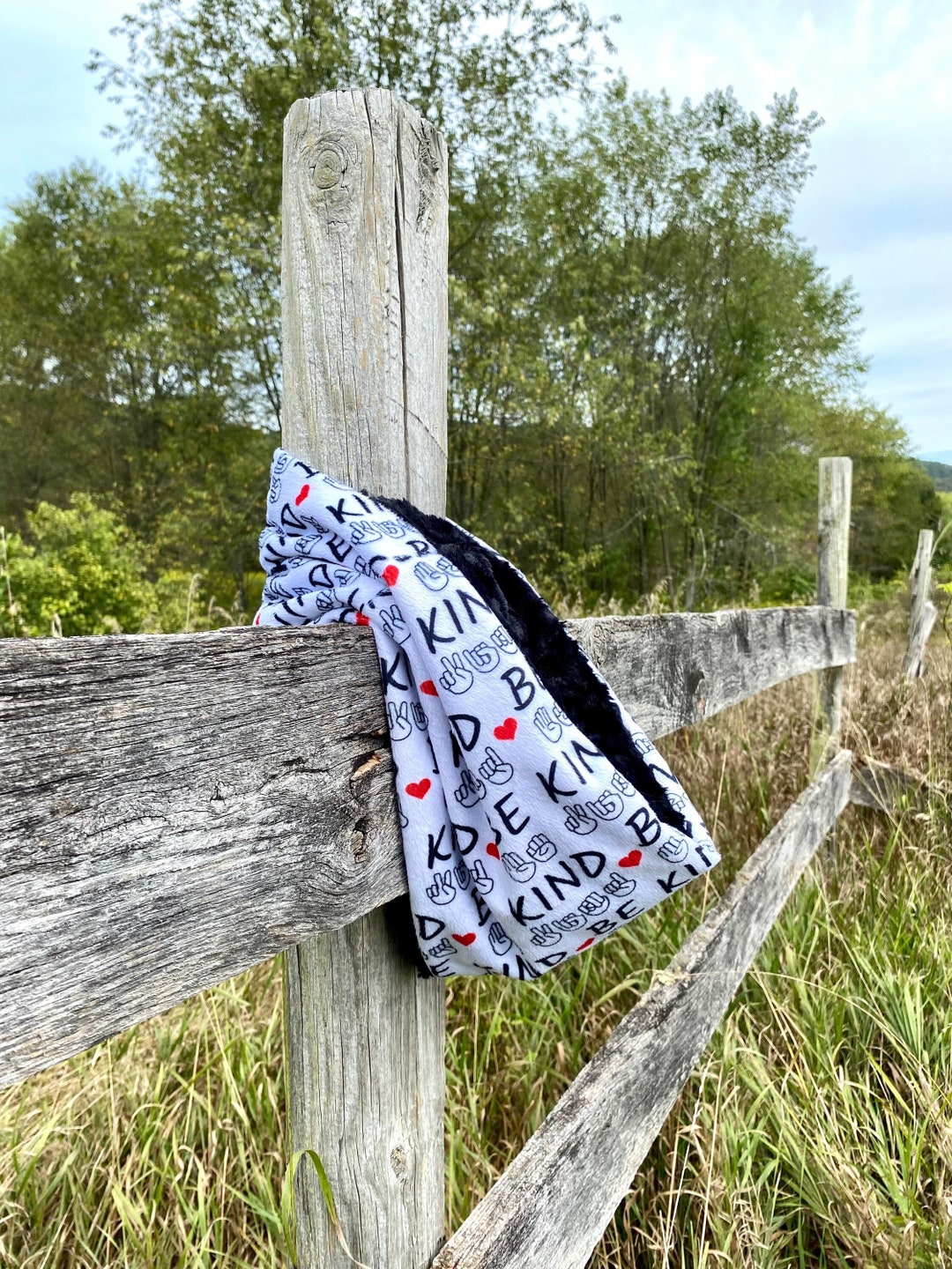 ASL Be Kind / Marble Black Luxe Cuddle Custom Minky Infinity Scarf - Etsy