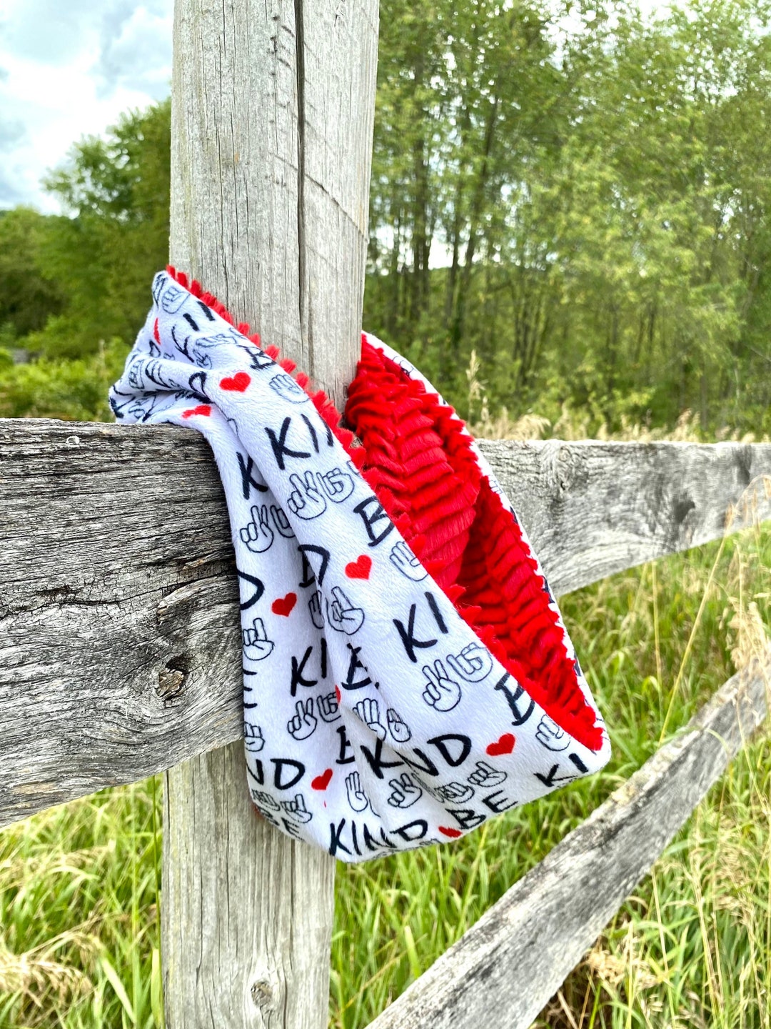 ASL Be Kind / Ziggy Scarlet Luxe Cuddle Custom Minky Infinity Scarf - Etsy