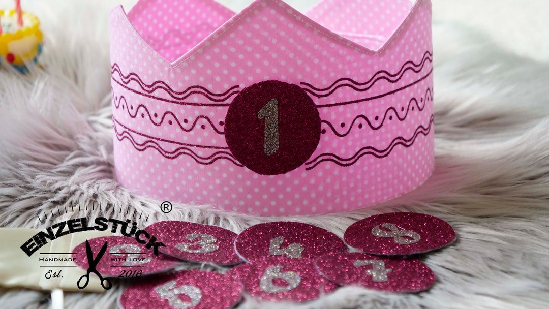 Handcrafted Unique Birth Crown With Lots of Glitter and Year. Fits From ...