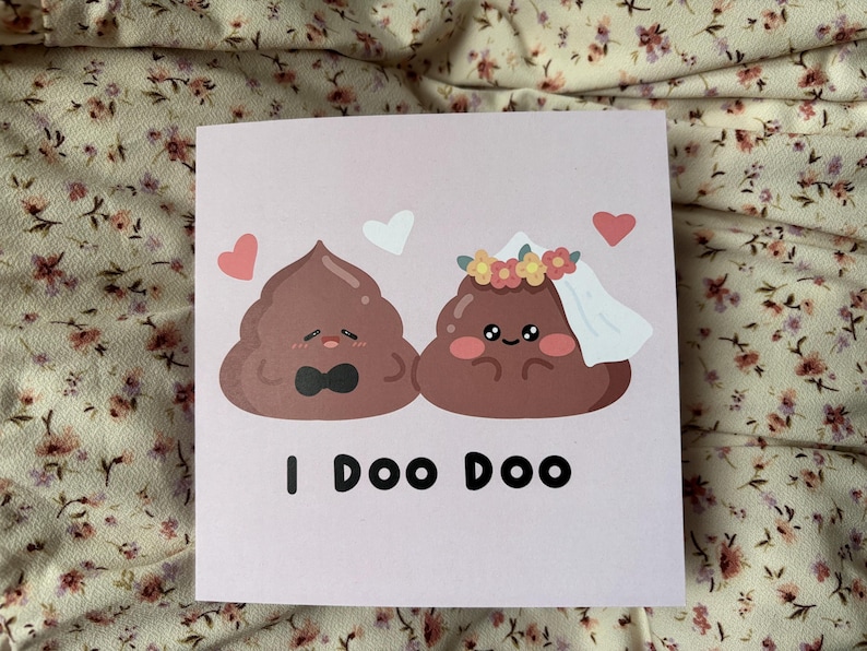 Cute Poop Emoji Card I Doo-doo Valentines Wedding Day Pink Card ...