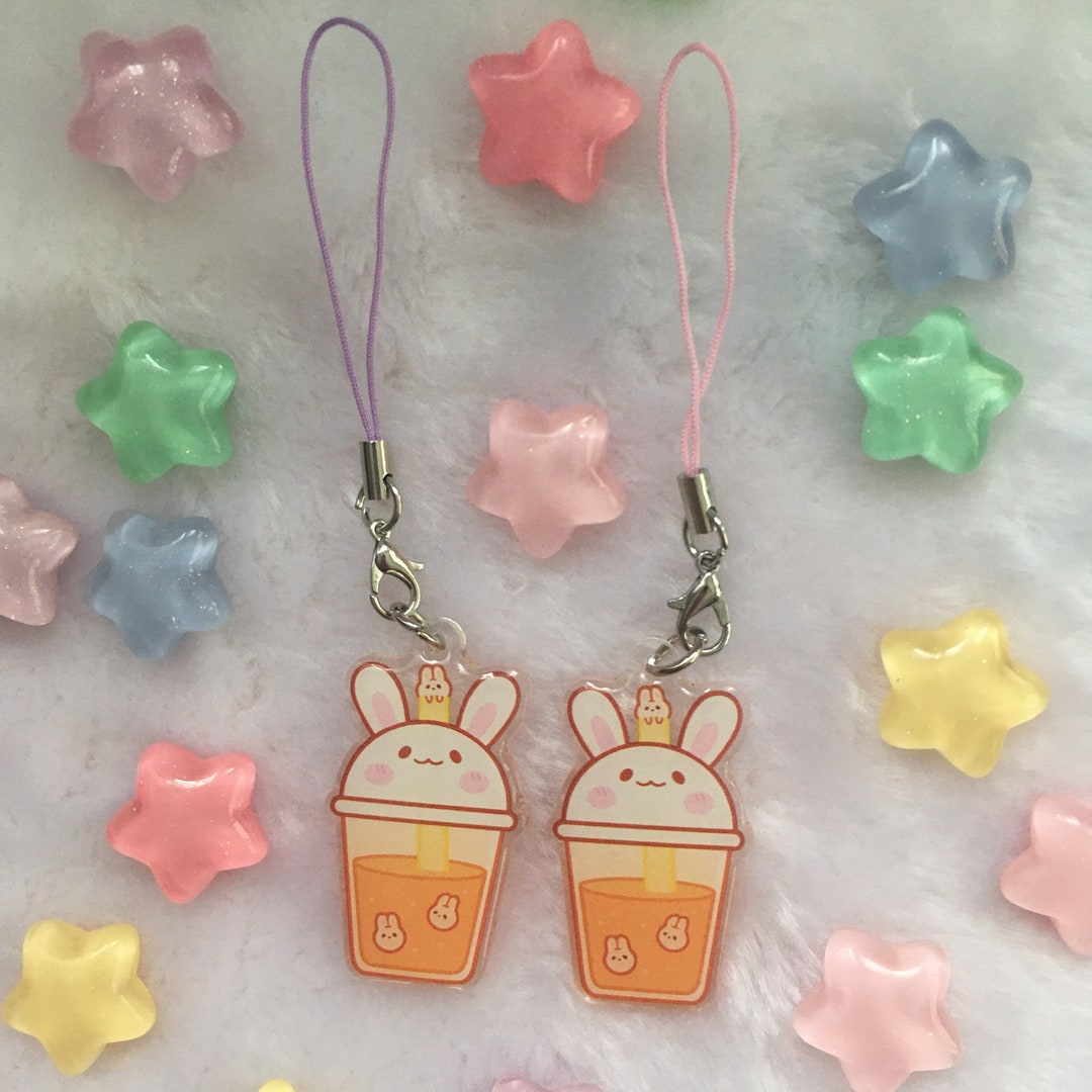 Bubble Tea Clear Acrylic Keychain/bunny Boba Milk Tea Accessory/pearl ...