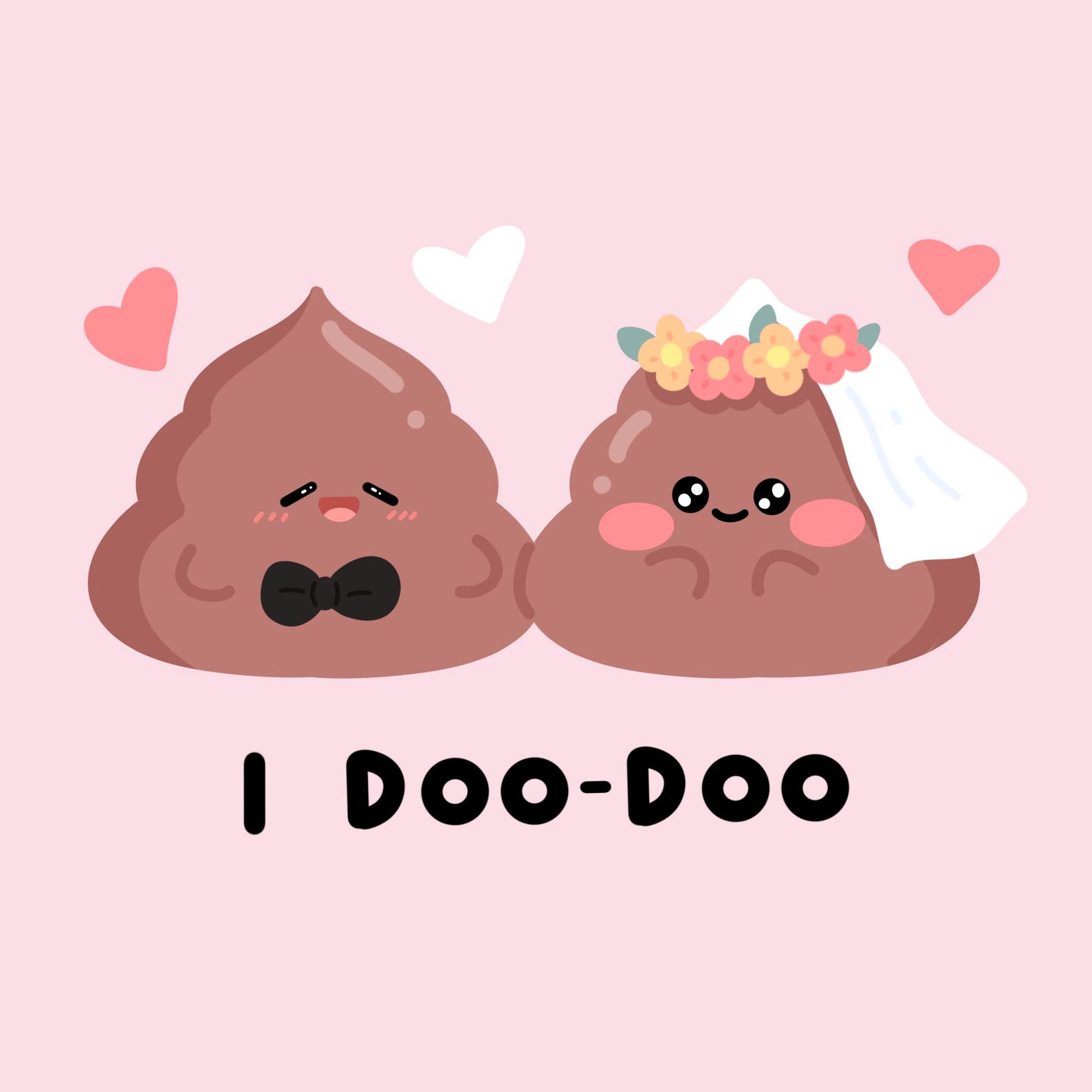 Cute Poop Emoji Card I Doo-doo Valentines Wedding Day Pink Card ...