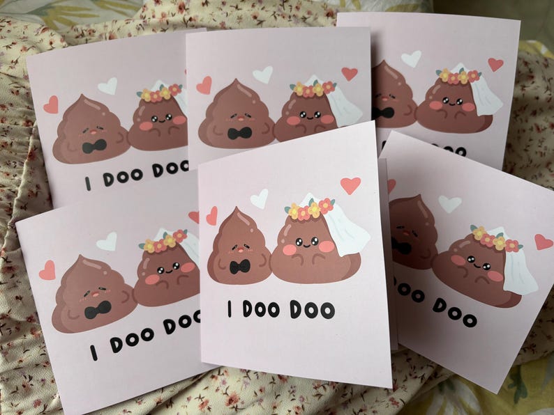 Cute Poop Emoji Card I Doo-doo Valentines Wedding Day Pink Card ...