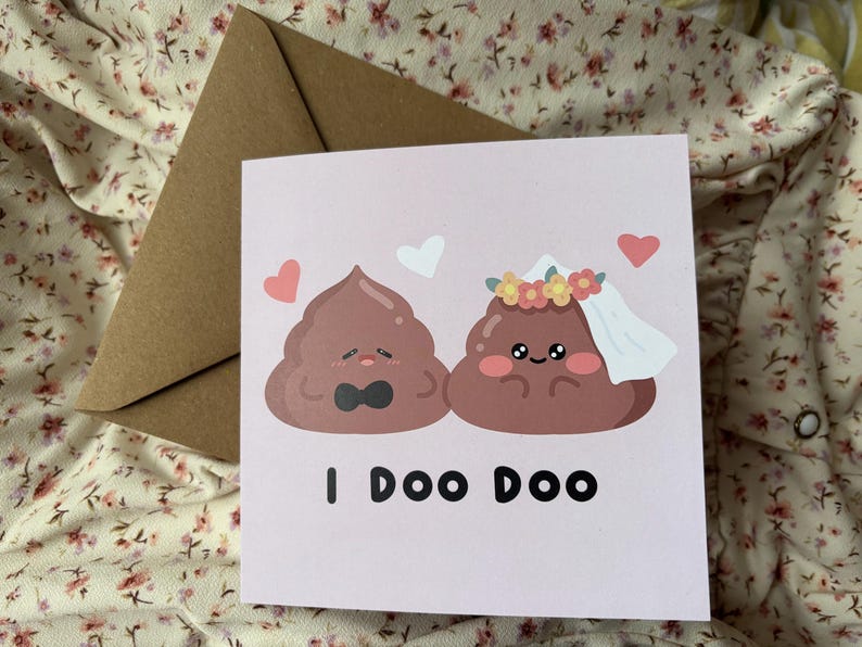 Cute Poop Emoji Card I Doo-doo Valentines Wedding Day Pink Card ...