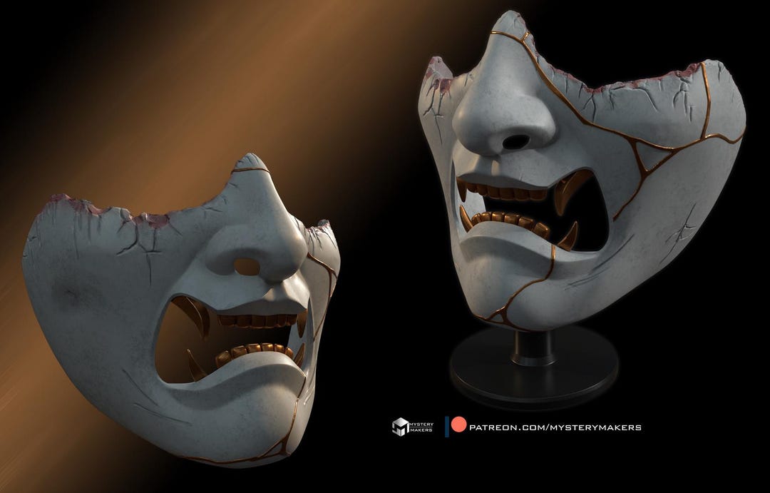 Ghost Half-mask 3D Printed Wearable Prop - Etsy
