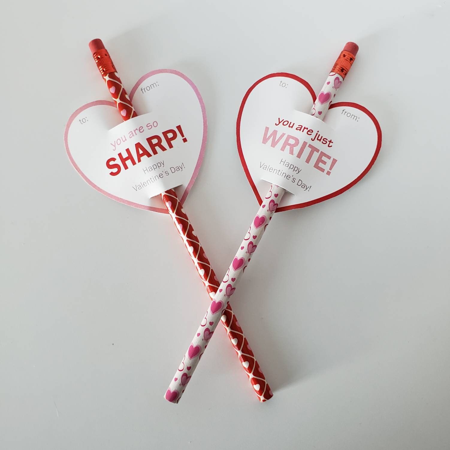 Printable Valentine's Day Cards Digital Download Kids Valentines Pencil ...