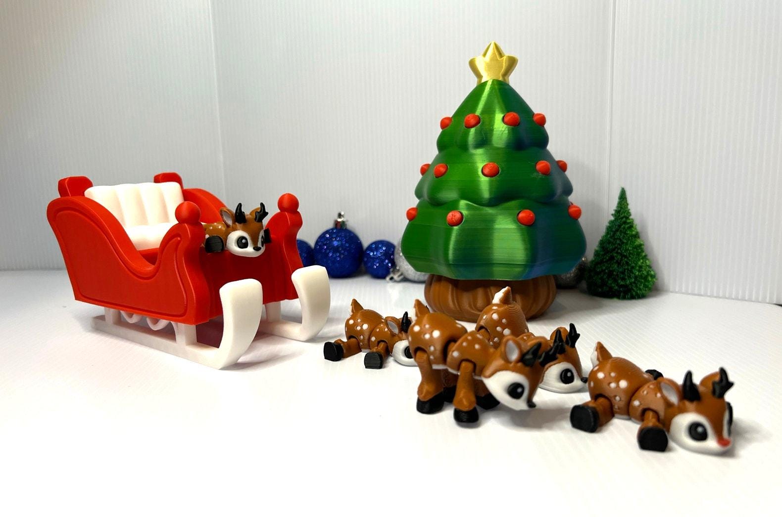 Mini Flexi Reindeer – Articulated - Rudolph - Guide Santa's Sleigh - 3D ...