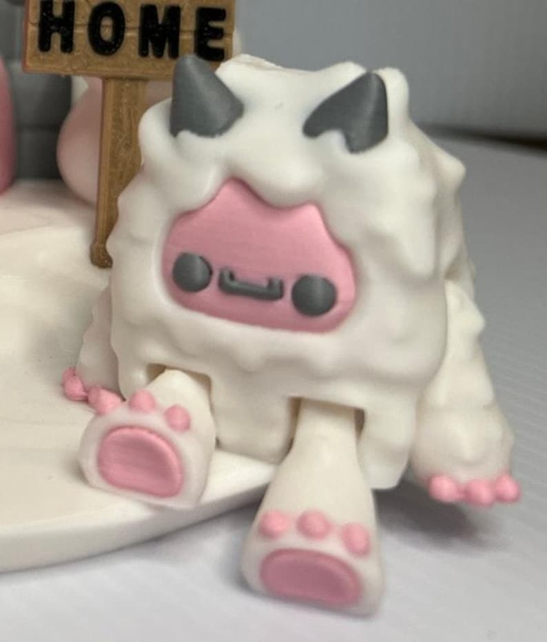 Pink Yeti Love With Igloo Home 3D Printed - Cute Abominable Snowman ...