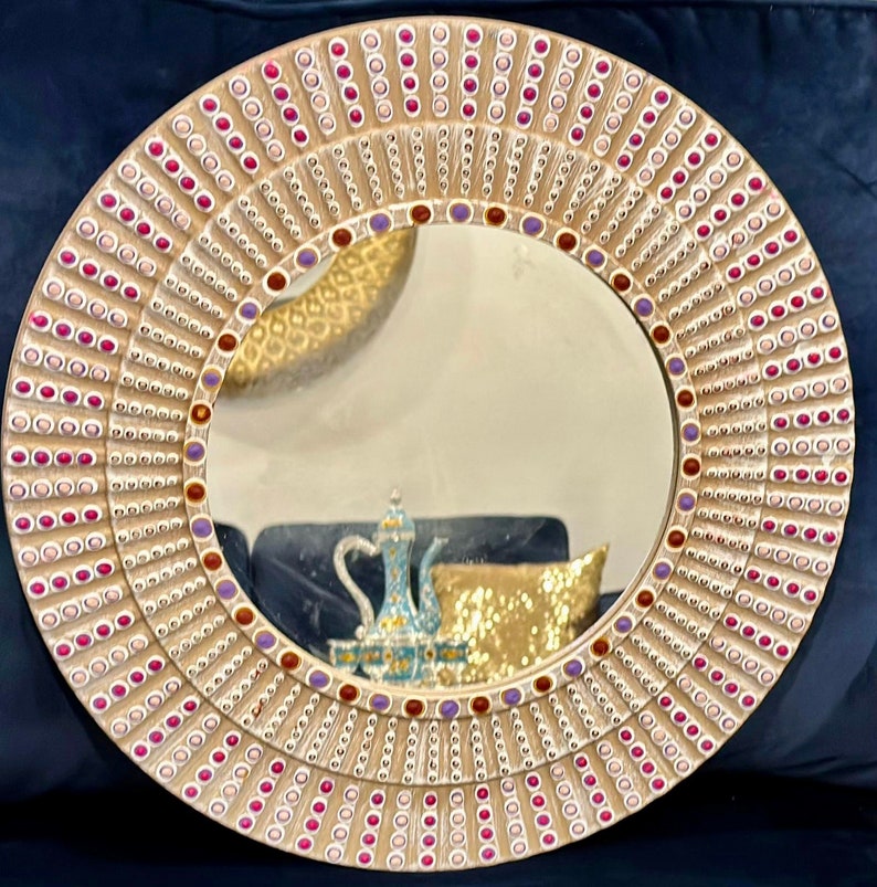 Hand Painted Dot Art Mirror - Etsy