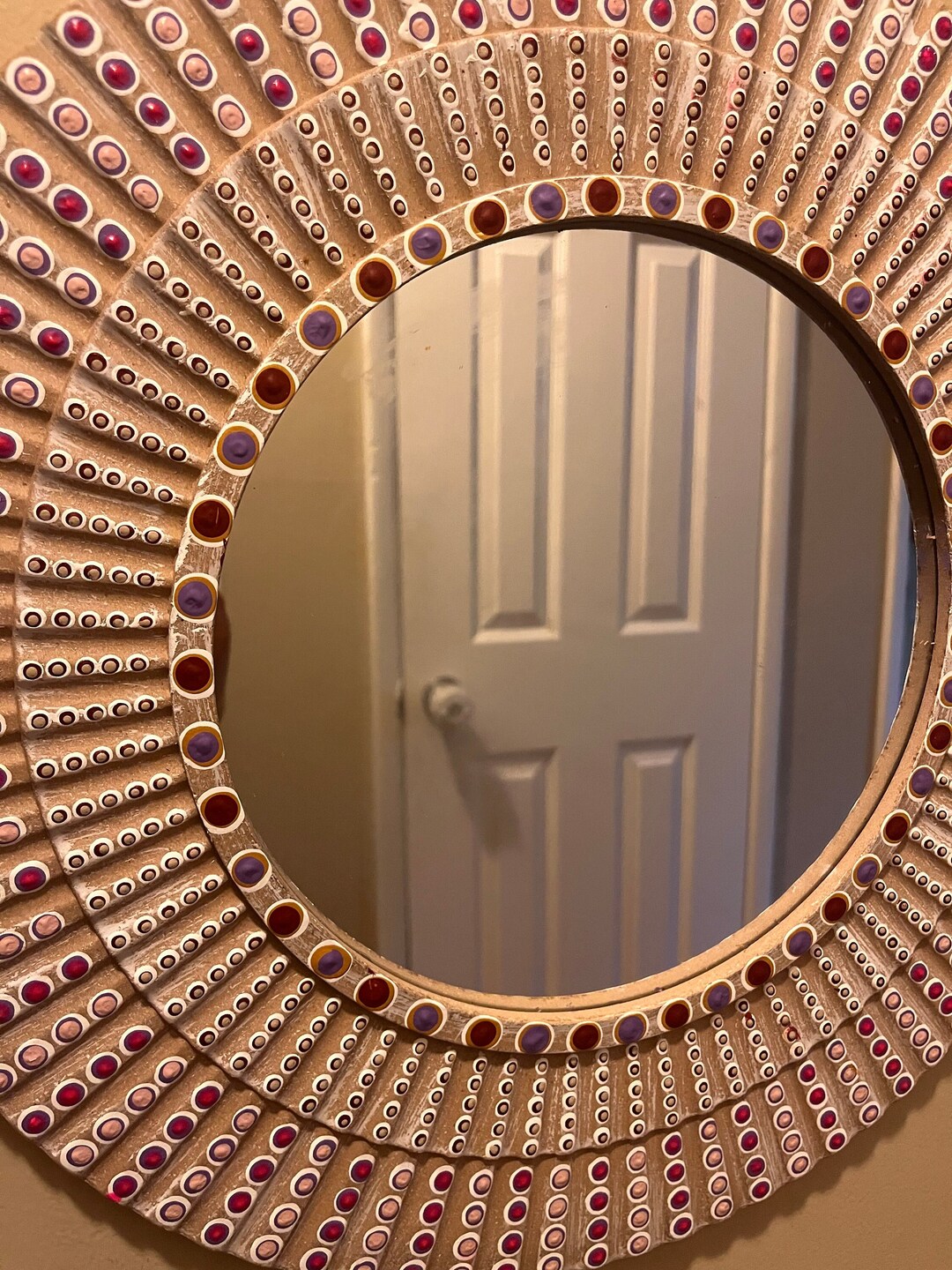 Hand Painted Dot Art Mirror - Etsy