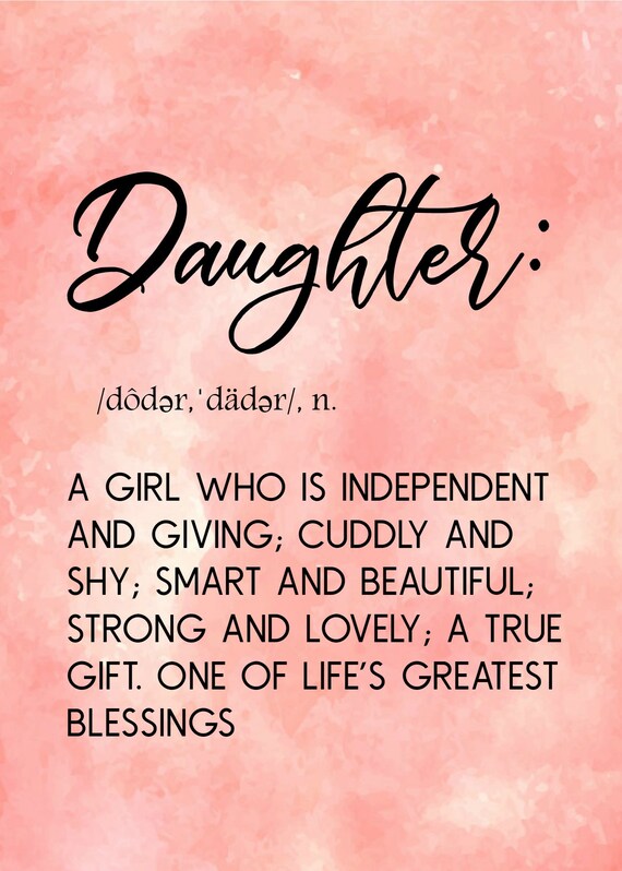 Daughter Definition Instant Digital Print Download Etsy