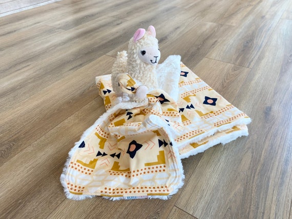 Tribal Aztec and Cream Llama Themed Faux Fur Baby Quilt / - Etsy