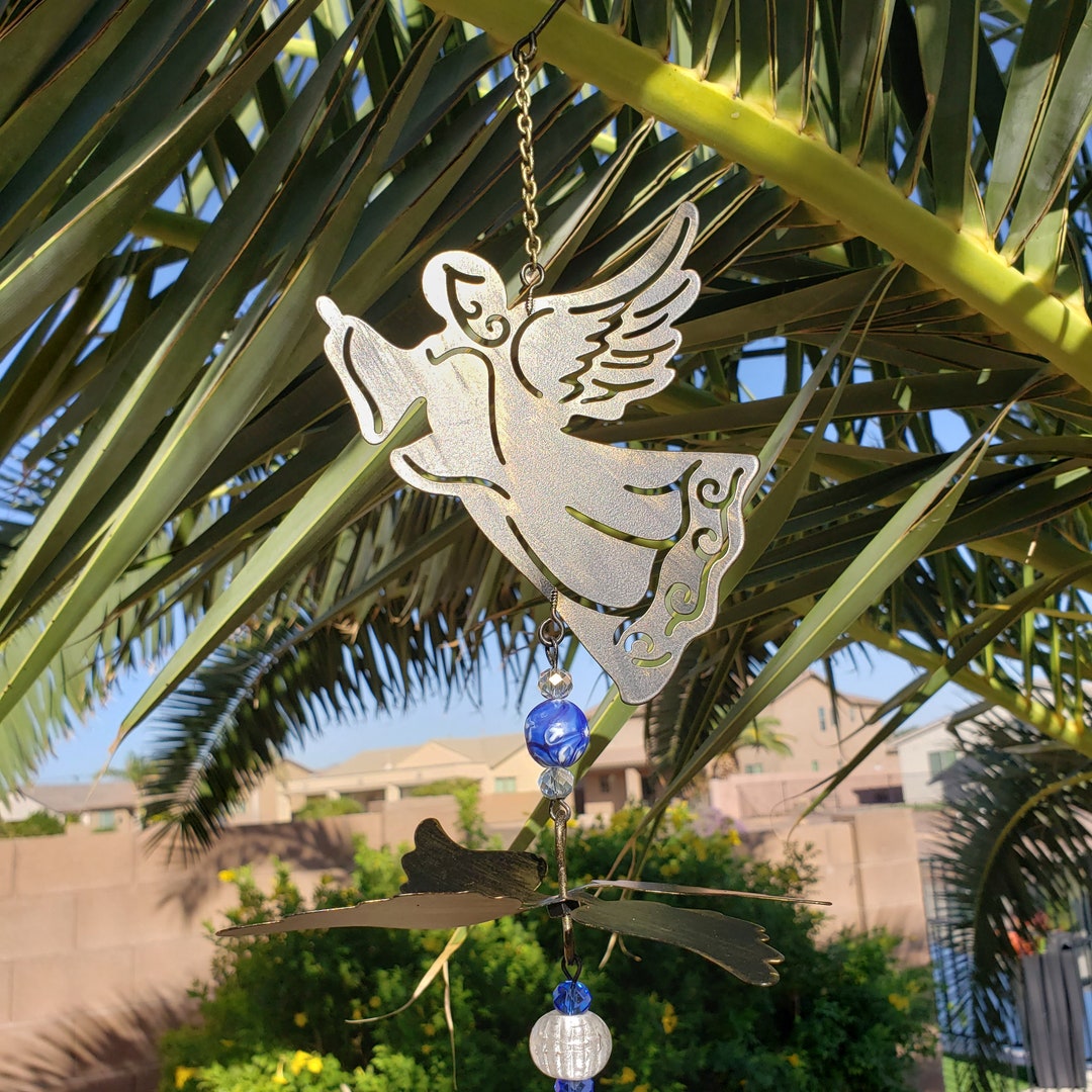 Angel Wind Chime, Garden Windchime, Metal Garden Art, Garden Gifts ...