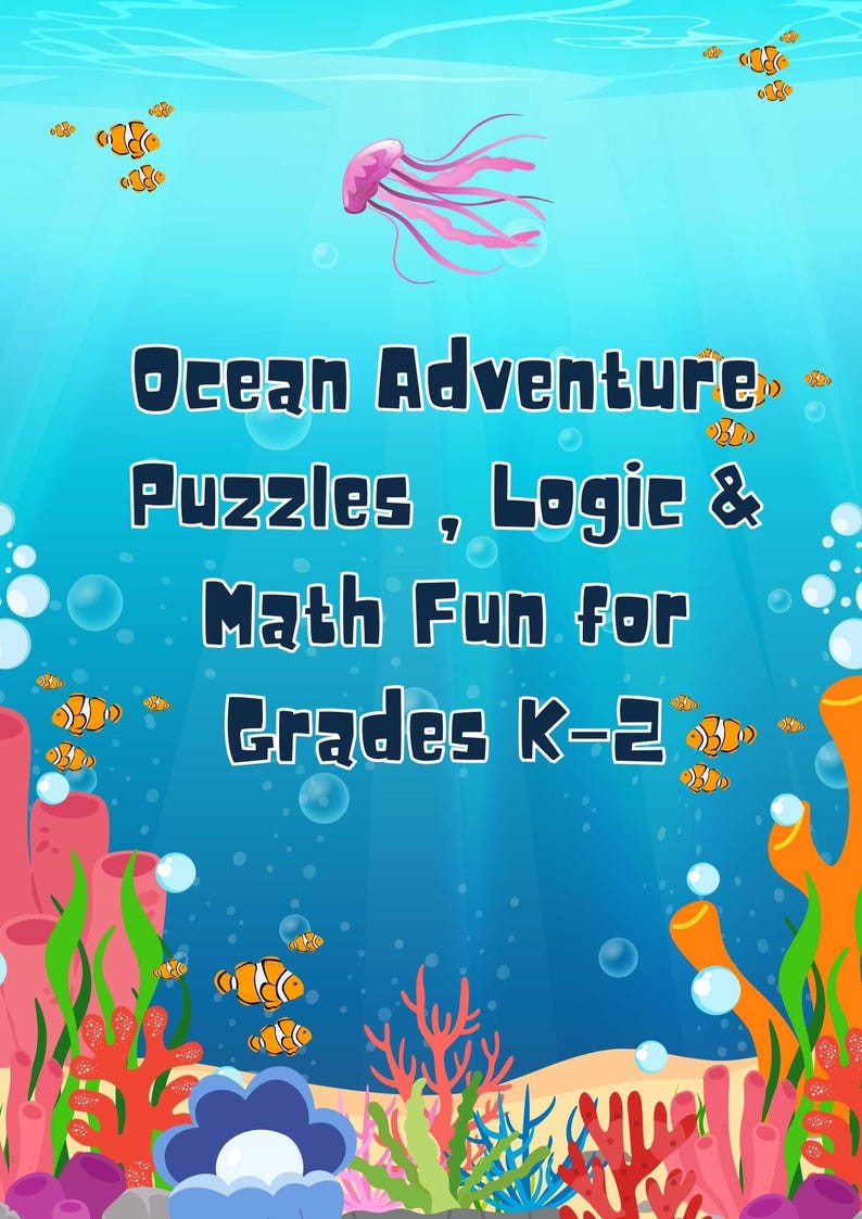 10 Fun Ocean Logic Pages . Just Print . Math Competitions Prep – Grades 1–2 - Etsy