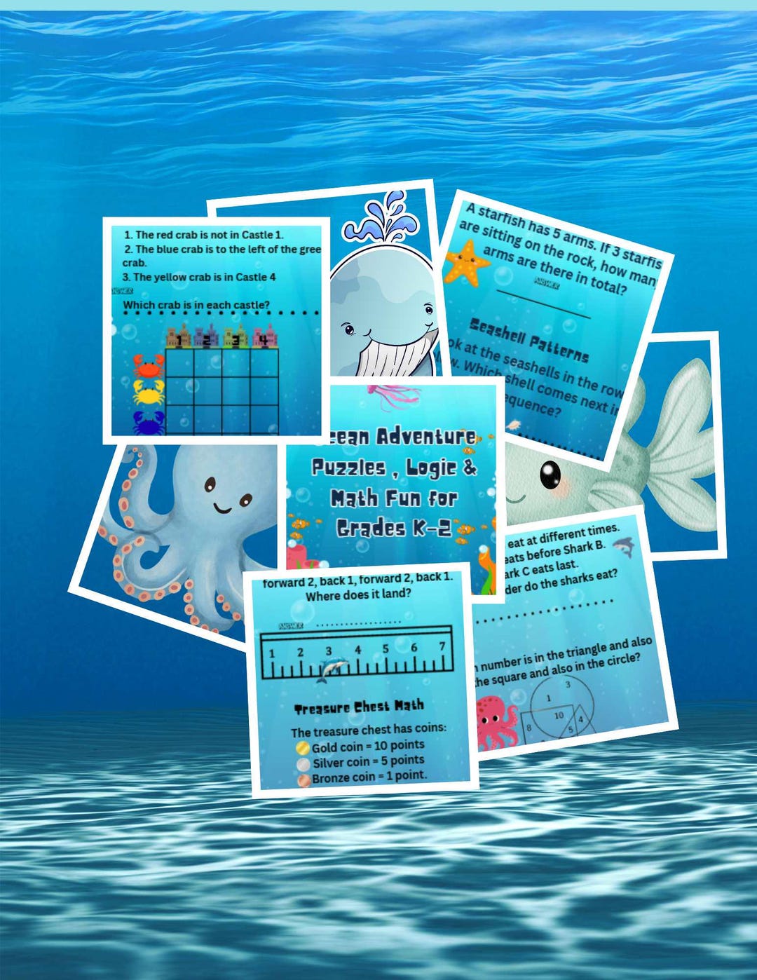 10 Fun Ocean Logic Pages . Just Print . Math Competitions Prep – Grades ...