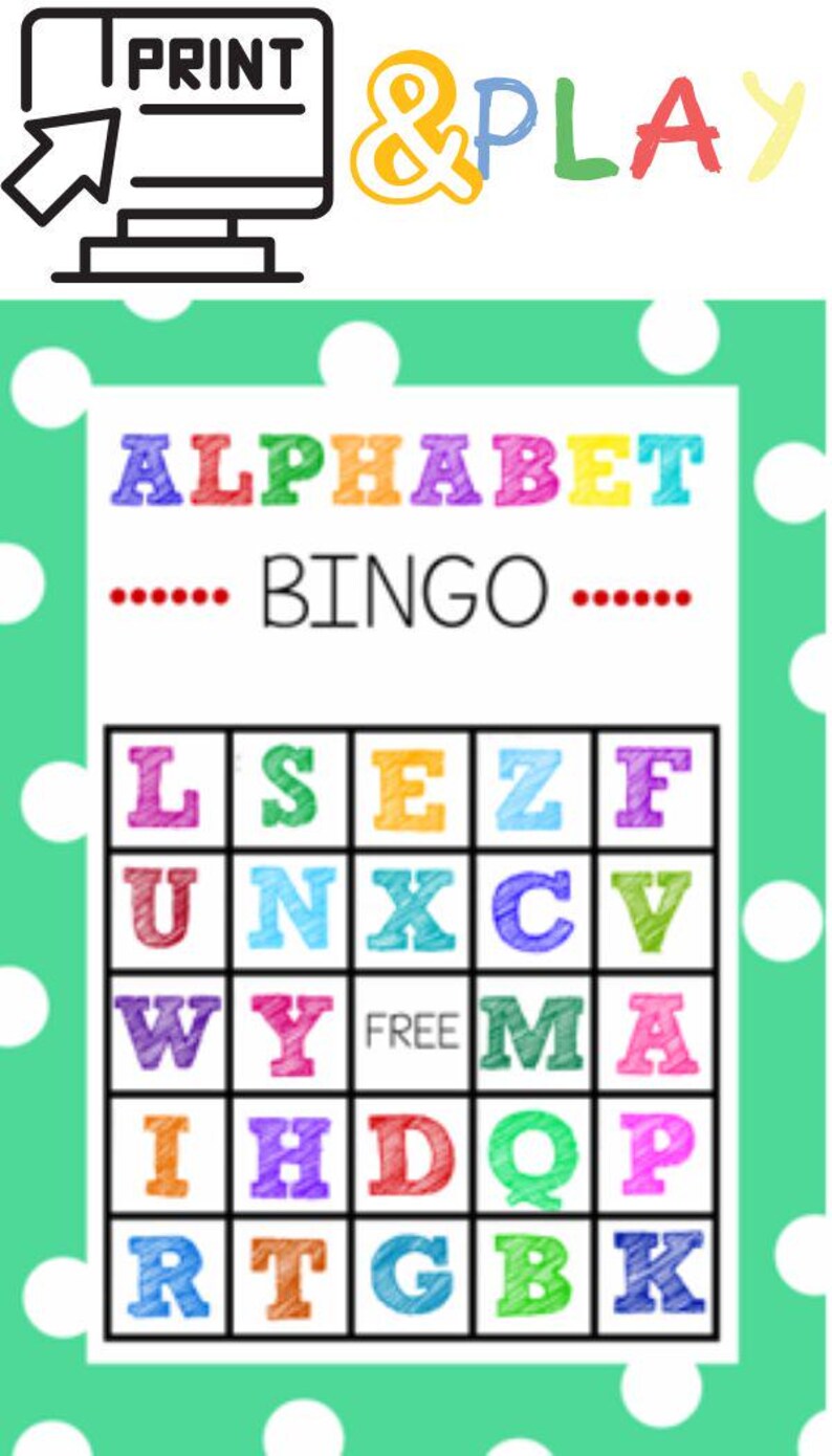Alphabet Bingo Printable Game | ABC Letter Recognition, Preschool ...