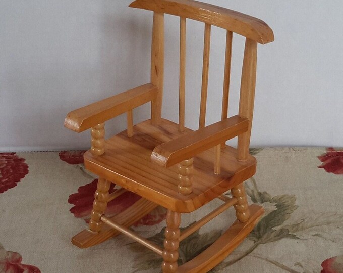 Rocking Chair Doll House Furniture 7 1/2 Solid Wood Miniature Rocker - Etsy