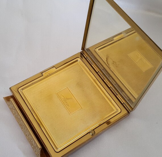 Avon Gold Compact Vintage Art Deco Lined Face Powder … - Gem