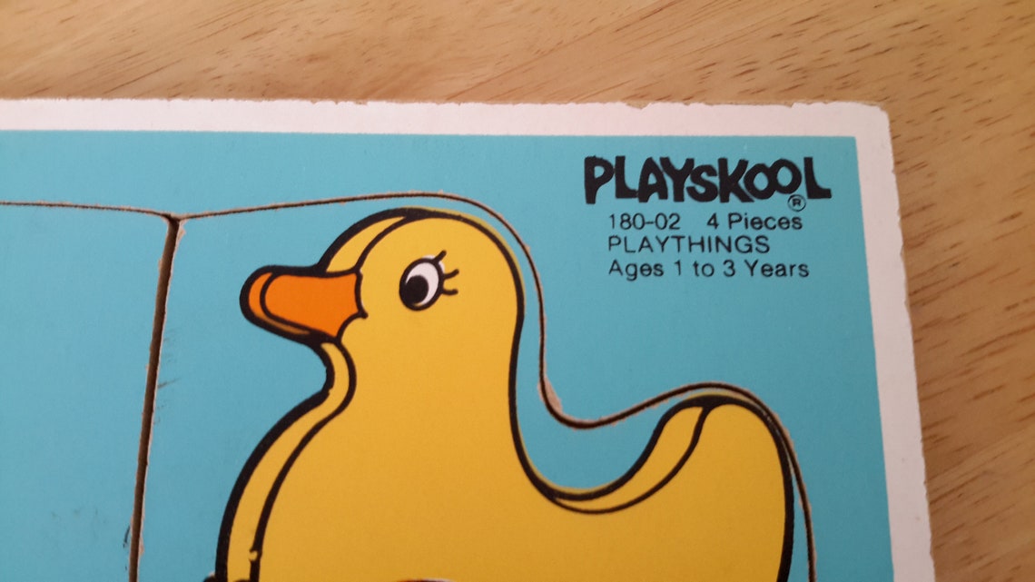 1986 PLAYSKOOL PLAYTHINGS Four Piece Hard Board Puzzle - Etsy