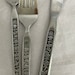 Vintage MARIA GRANDE Stainless Steel Flatware Embossed Floral and Black ...
