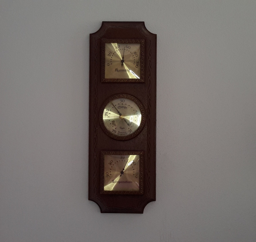 TAYLOR Vintage Wall Hanging Weather Station Ornate Decorative Faux ...