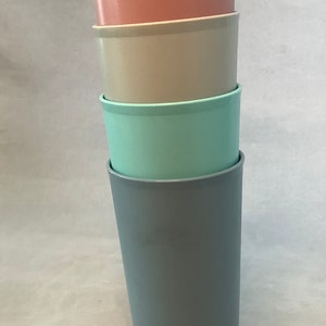Tupperware Assorted Pastel Tumblers~ Vintage Plastic Drinking Glass Set ...