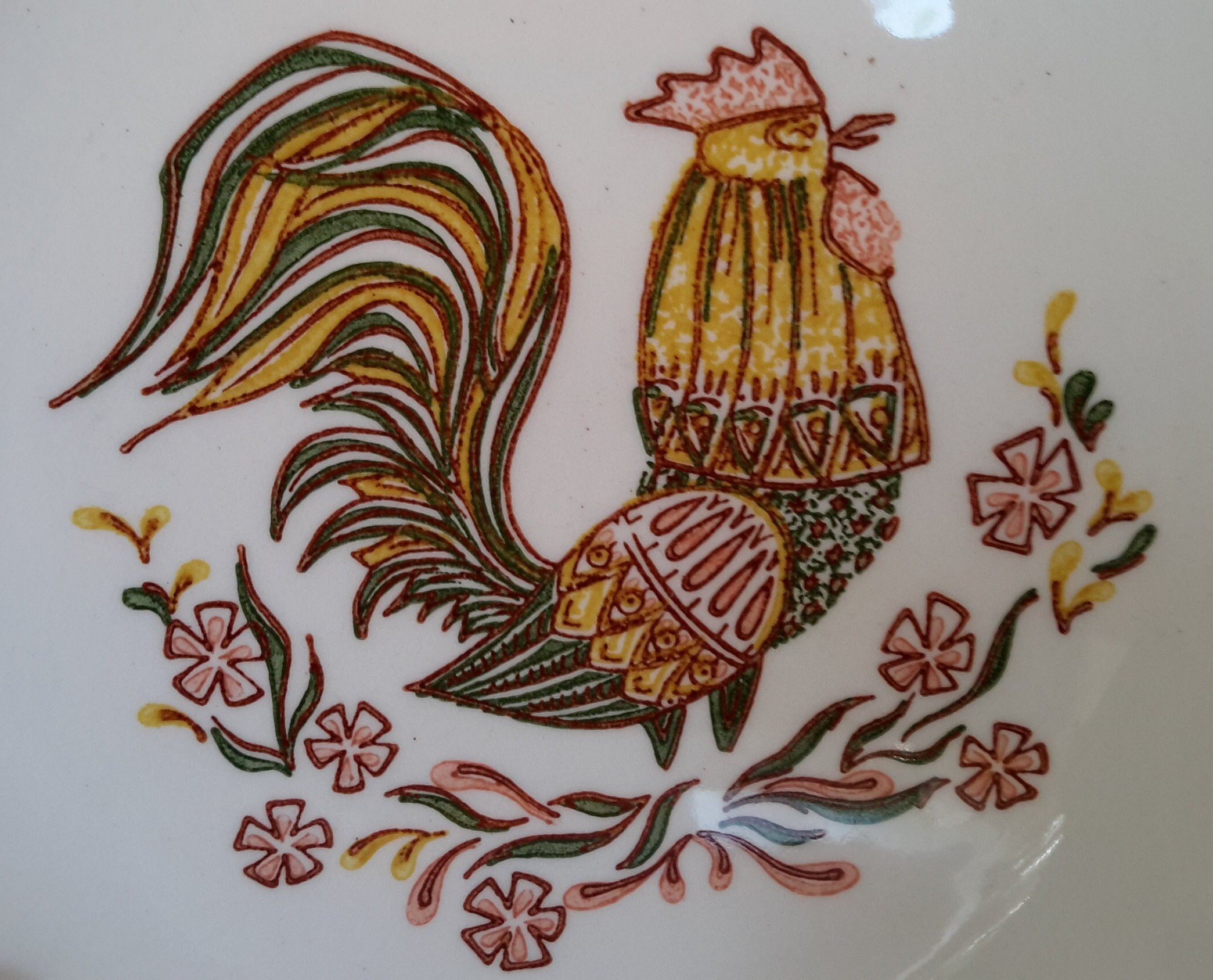 Cocky Retro Chicken Daddy Plate MCM Oven Proof Rooster Plate - Etsy