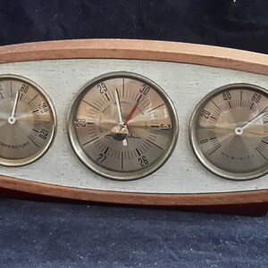 Vintage AIRGUIDE Weather Station MCM Wooden Desk Top - Etsy