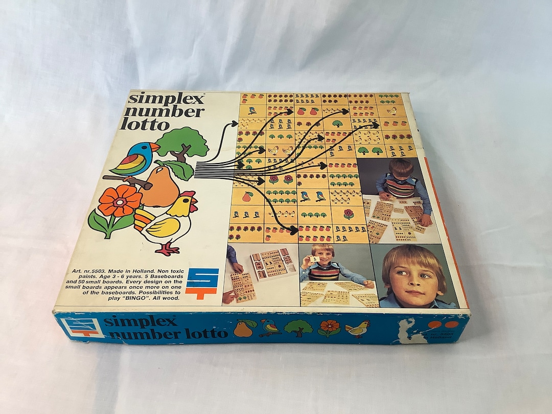 NUMBER LOTTO Vintage Simplex Toys Children's Matching Counting Game ...