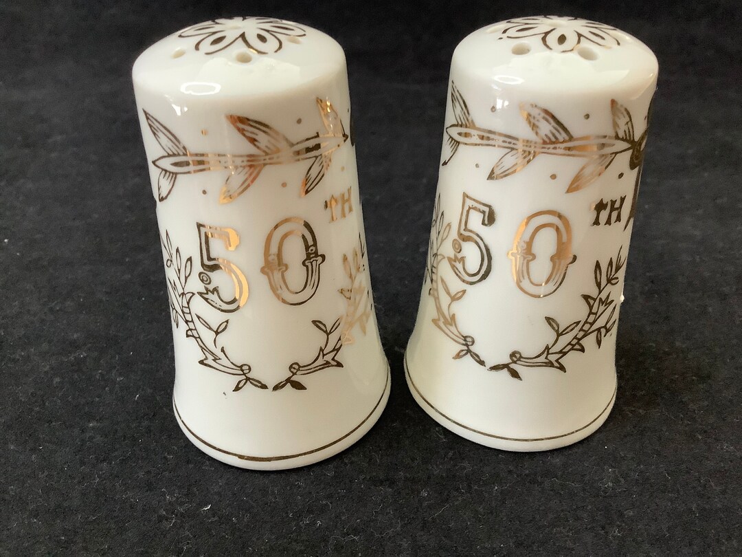 50th Wedding Anniversary Celebration Salt and Pepper Shakers Shake ...
