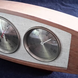 Vintage AIRGUIDE Weather Station MCM Wooden Desk Top - Etsy