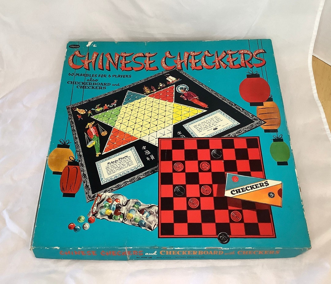 CHINESE CHECKERS & Classic CHECKERBOARD~ Vintage Whitman Publishing Co ...