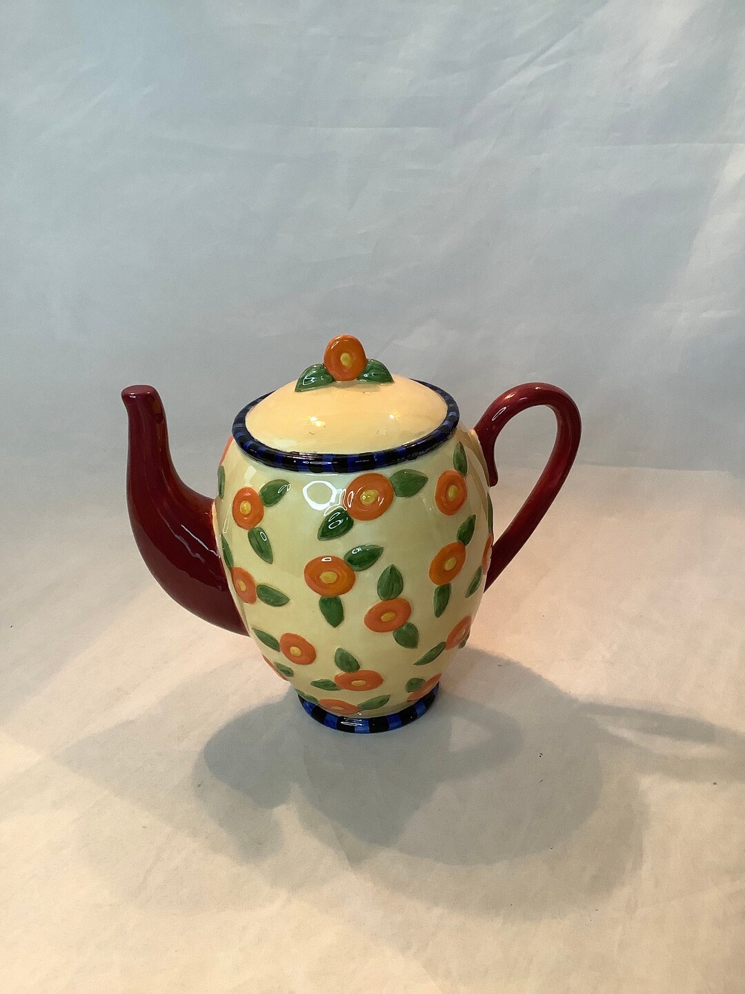 Kitschy MARY ENGELBREIT Ink Piggy Bank Whimsical Art Ceramic Tea Pot ...
