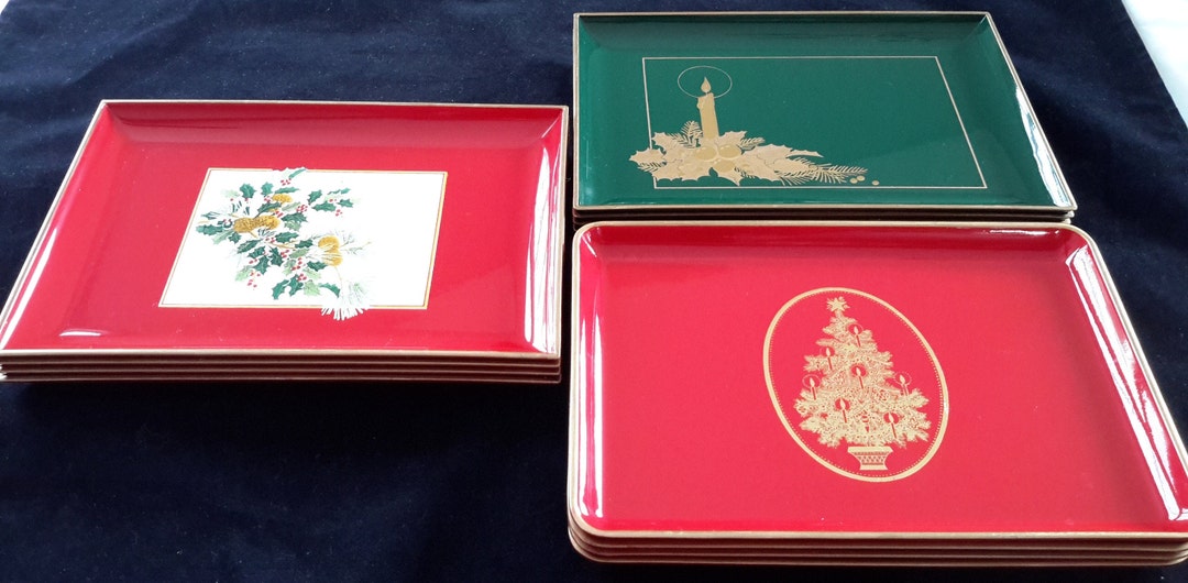 OTAGIRI Lacquerware Sets Vintage Gibson Greeting Card Holiday Snack ...