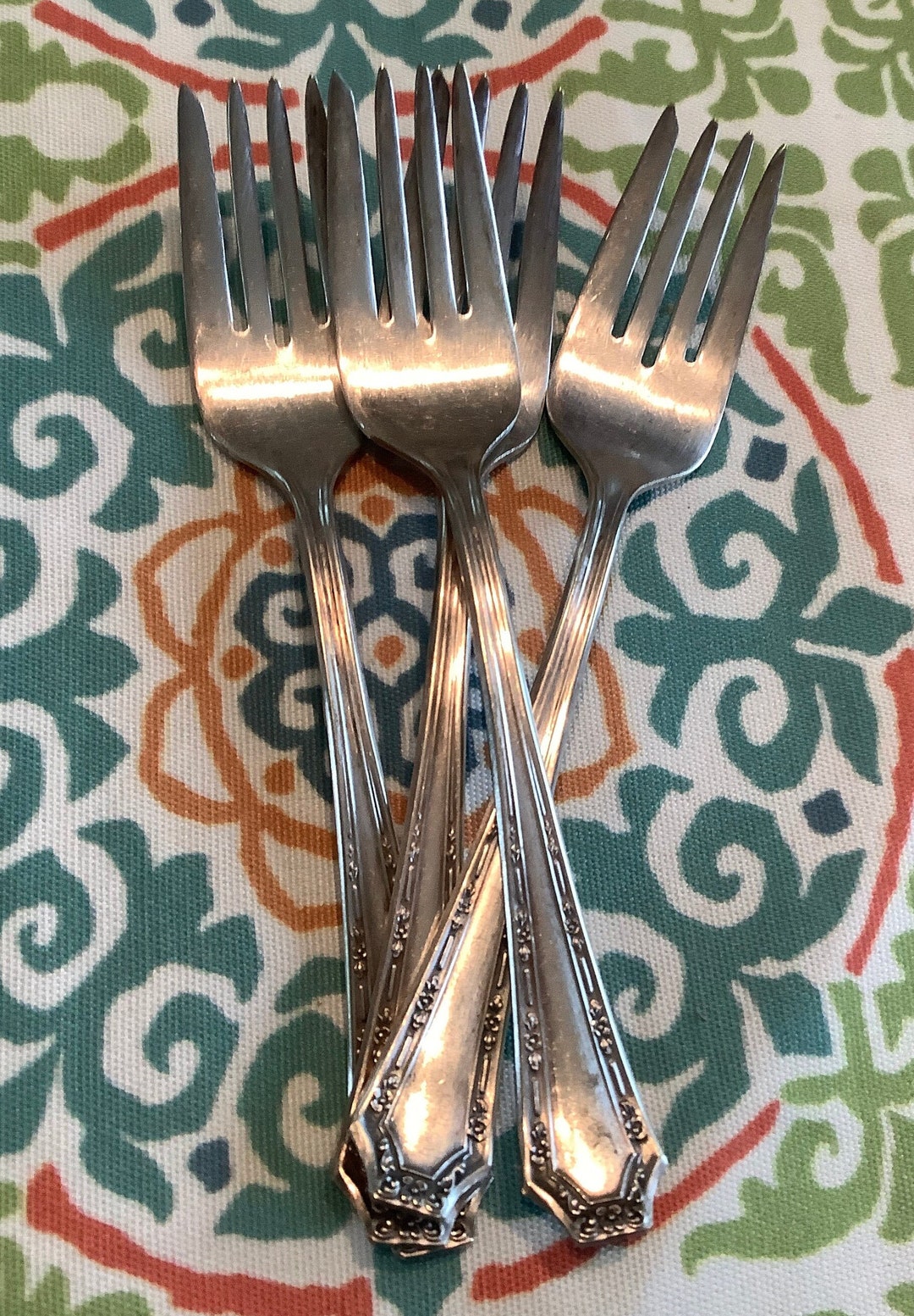 Fairfield Plate ALPHA Pattern Silver Plated Salad Forks ~ Set of Four ...